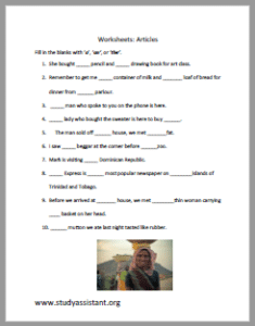 Parts of Speech Worksheets - Study Assistant