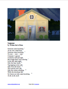 Poem - Someone by Walter de la Mare | Study Assistant